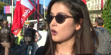 Zahra Hashimi zur Demo in Solidaritätmit Menschen in Afghanistan - oe24.tv