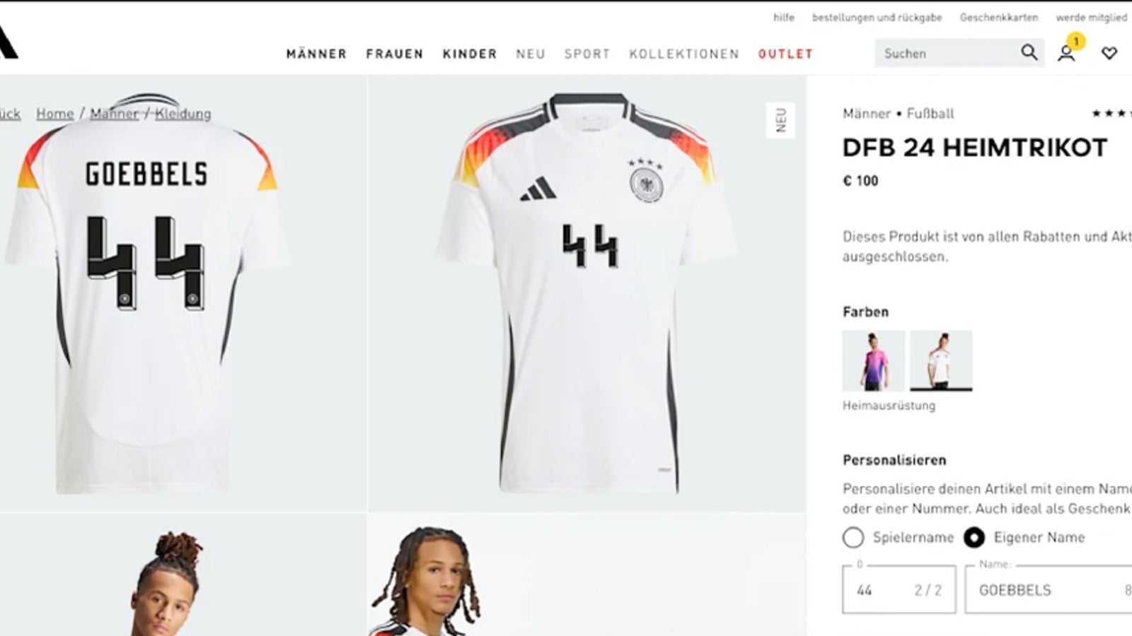 Nazi-Wirbel um Deutschland-Trikot mit Nummer 44 - sport24.at