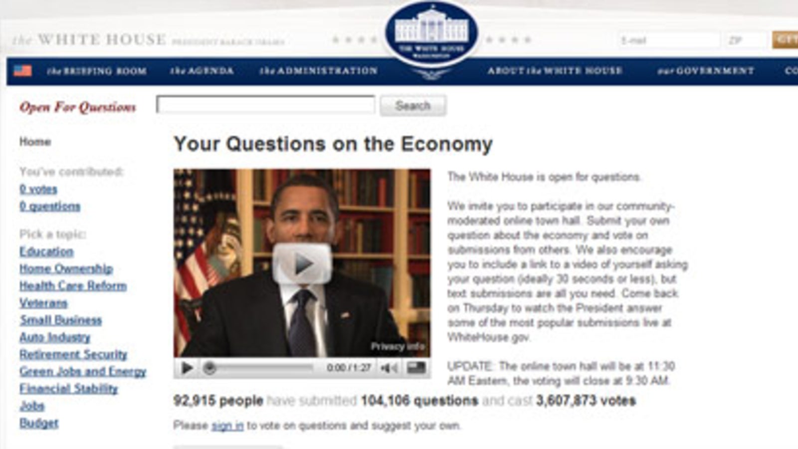 Stellen Sie hier Obama ihre Fragen - oe24.at